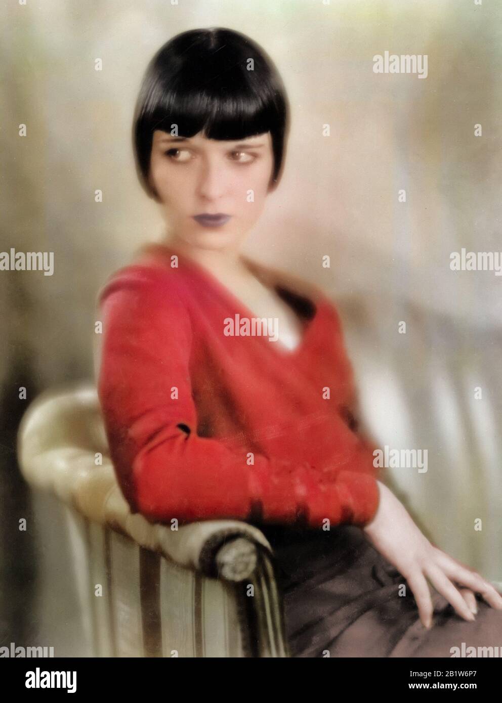 Louise Brooks Colorized Colorized Silent Movie Actress Louise Brooks
