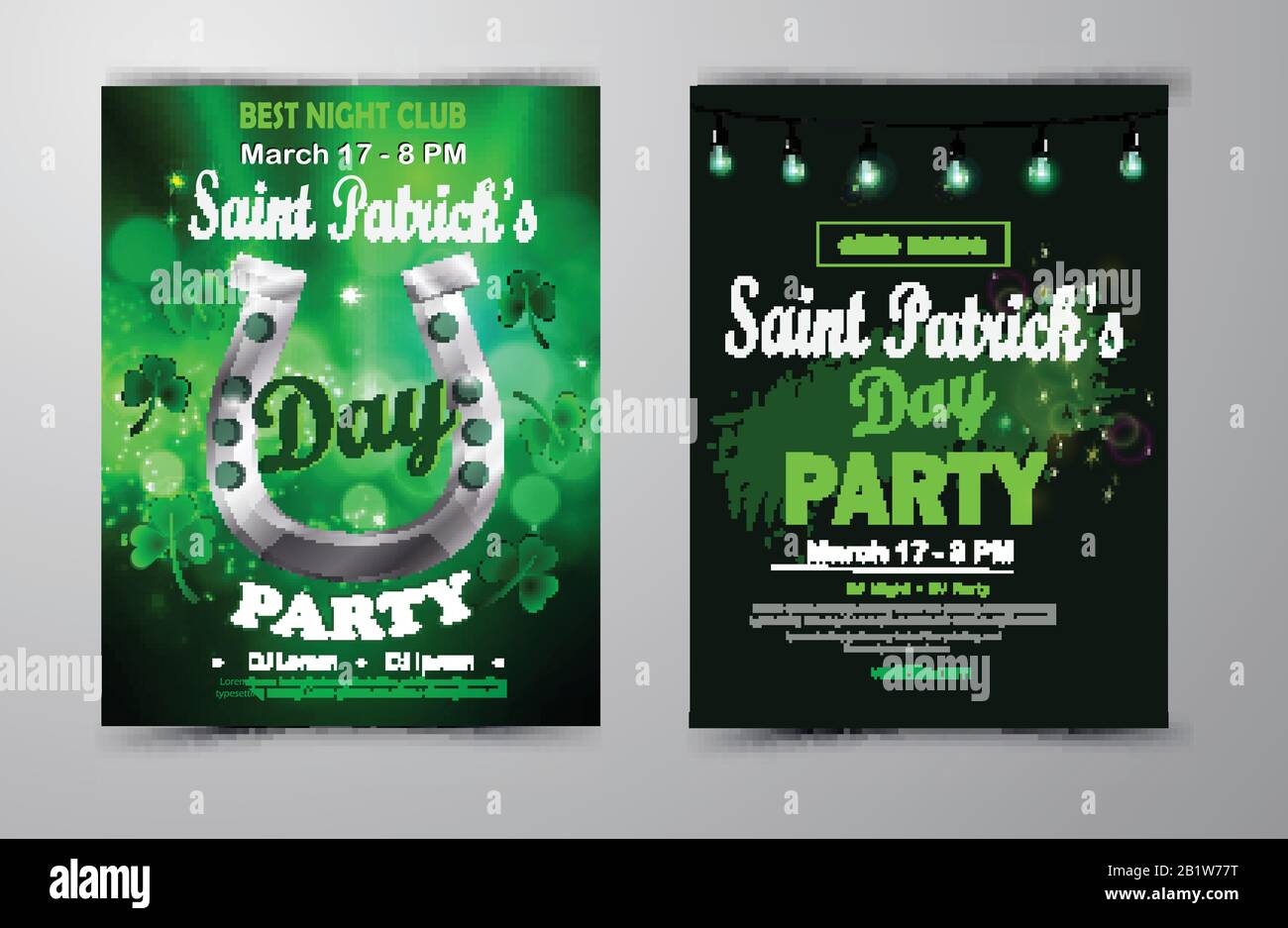 St. Patrick s Day poster set Vector illustration Stock Vector Image ...