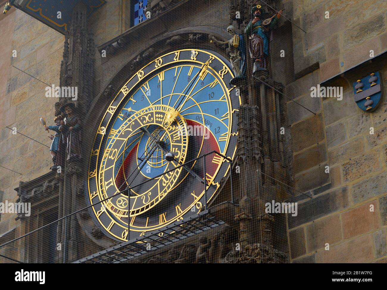 Detail of the famous astrological clock at the town hall in Prague ...
