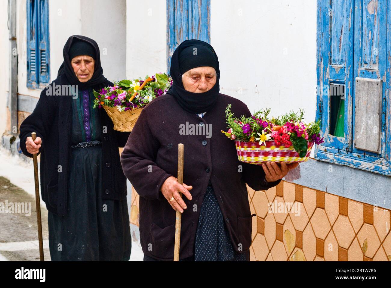 Olympos, Karpathos island / Greece - Easter, during holy friday old ...