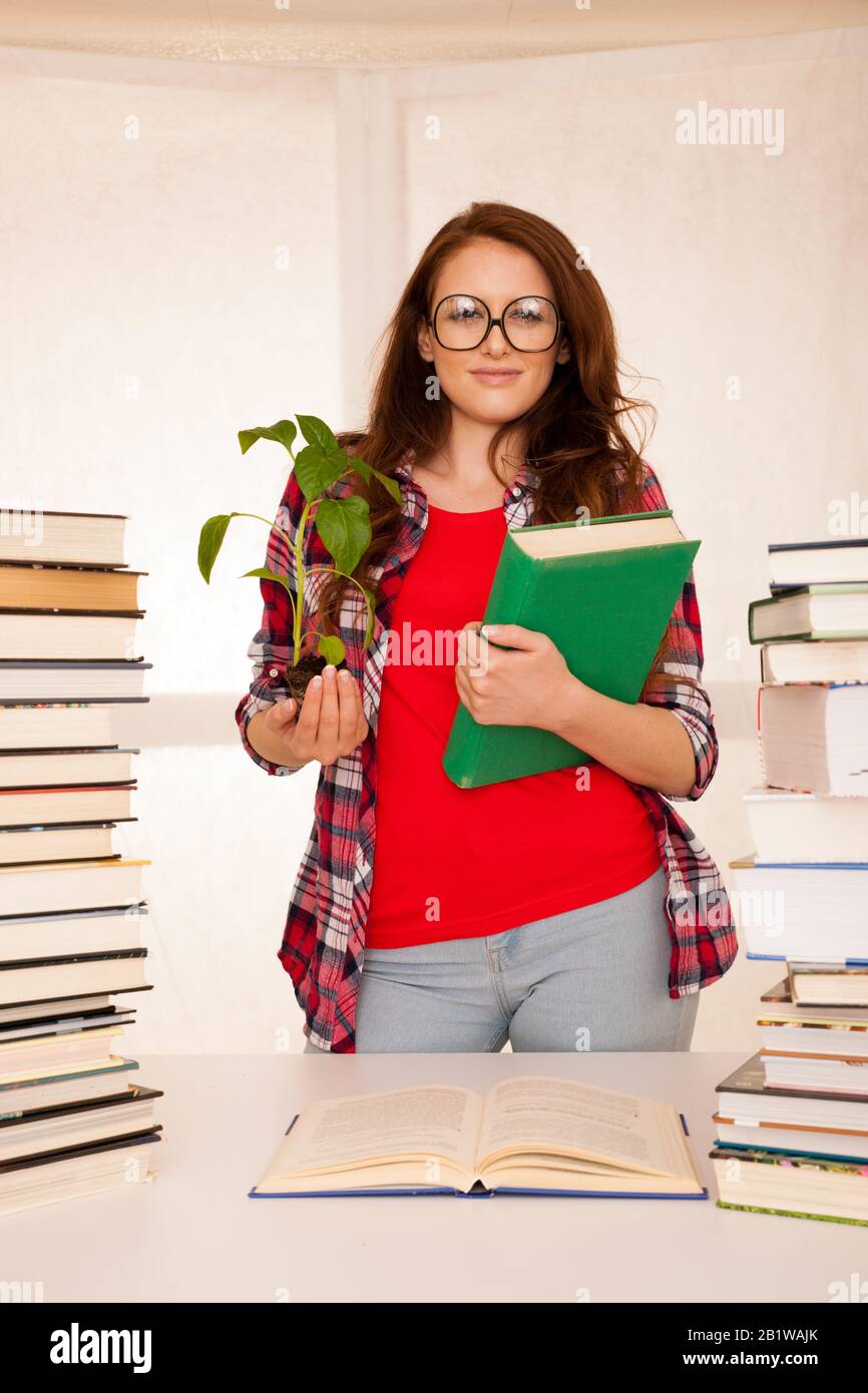 Attractive young botany student hi-res stock photography and images - Alamy