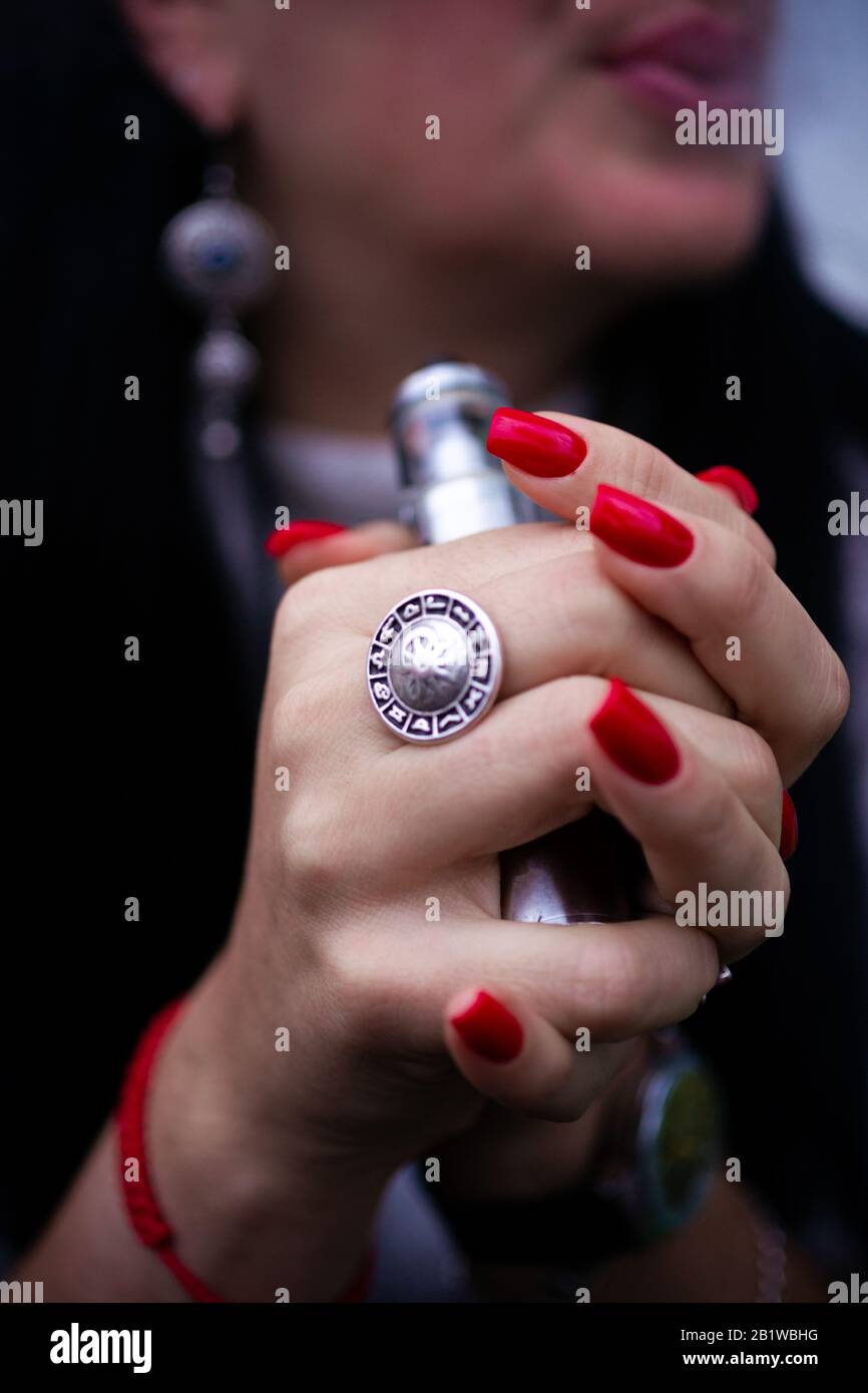 Red Nails Cigarette High Resolution Stock Photography and Images - Alamy