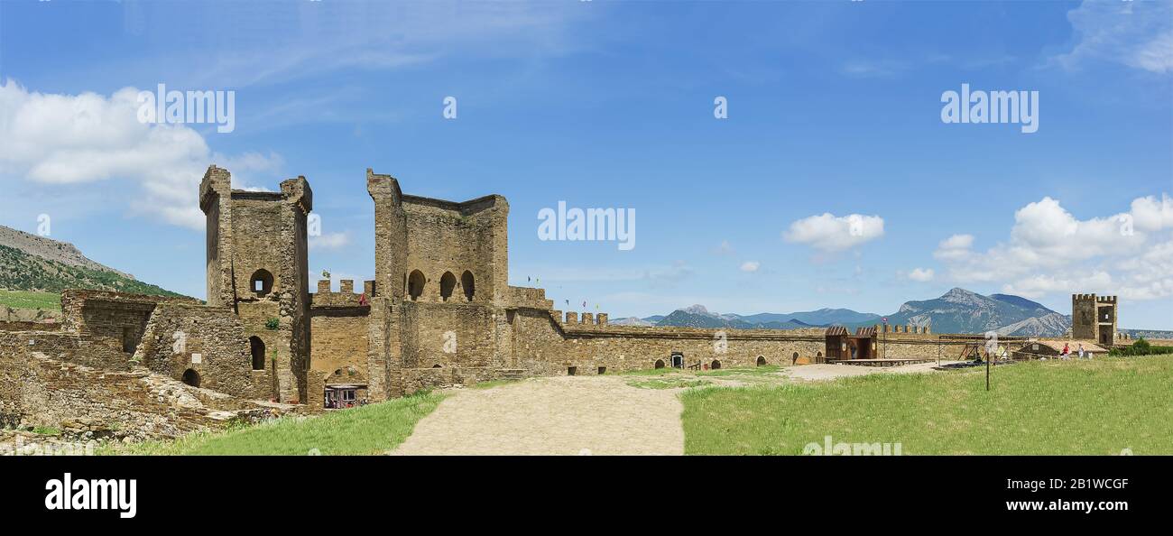 Panorama ancient genoese fortress in hi-res stock photography and ...