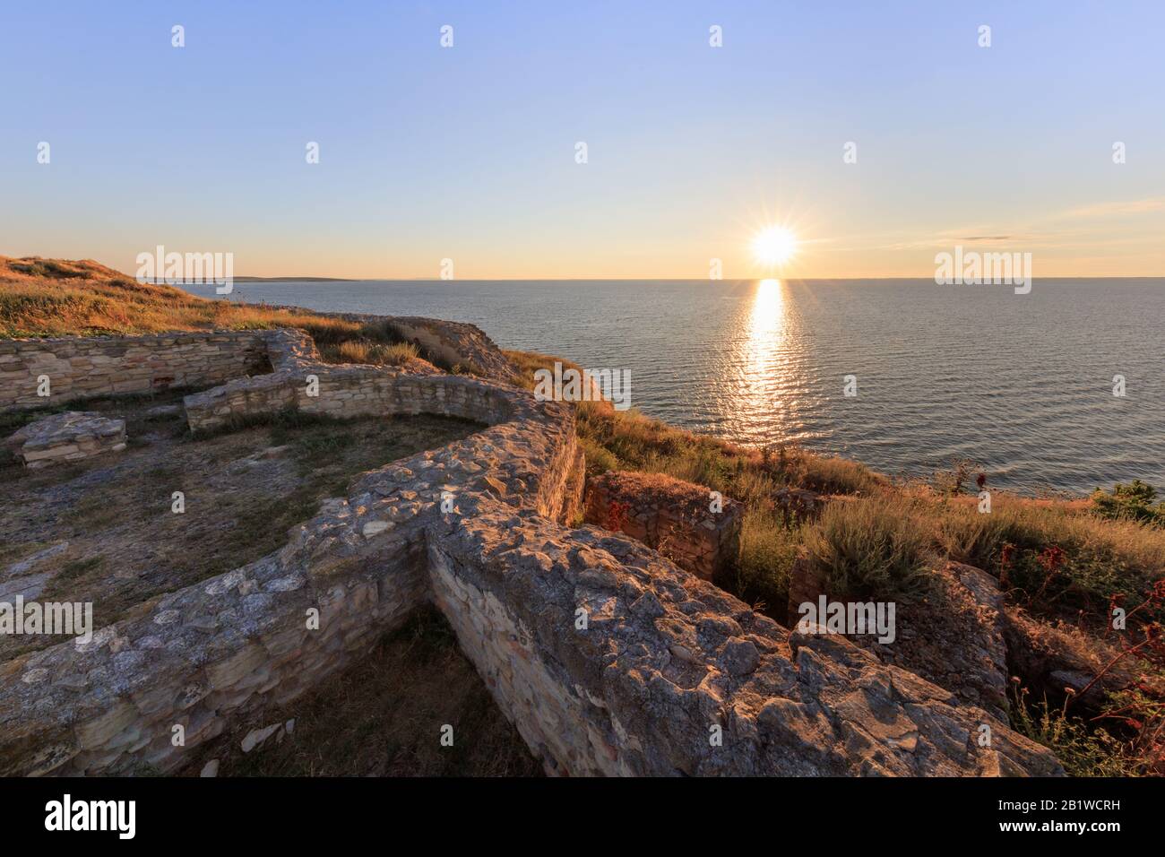 Roman ruins of Argamum (Organe) citadel. Dobrogea, Romania Stock Photo ...