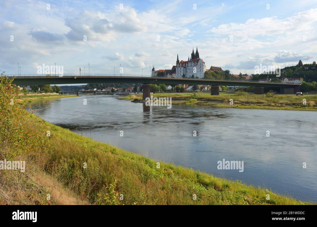 Meissen, Germany, historic castle Albrechtsburg on the river Elbe Stock ...
