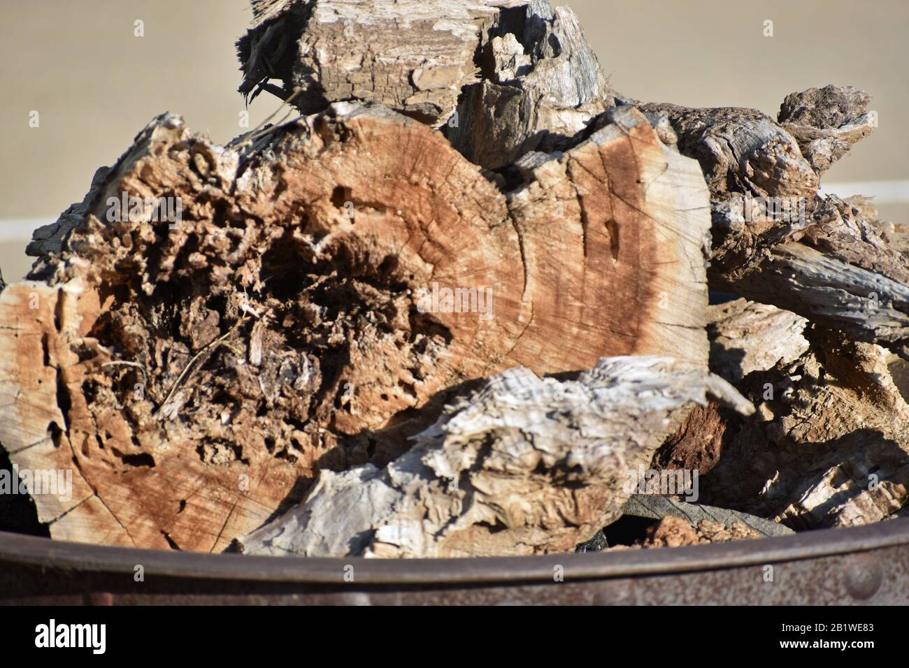 Firewood in a Pit Stock Photo - Alamy