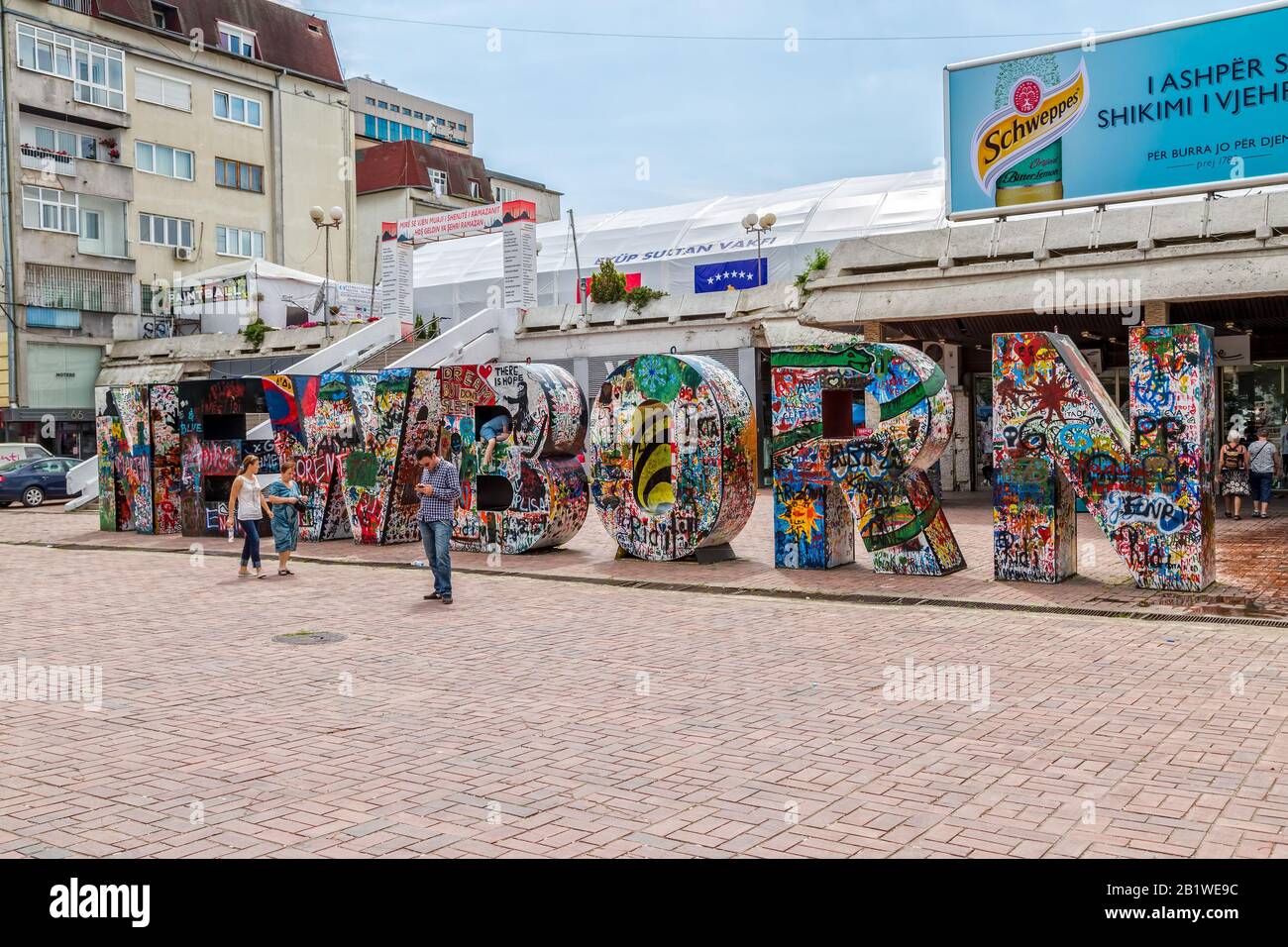 Newborn Monument in Pristina Stock Photo - Alamy