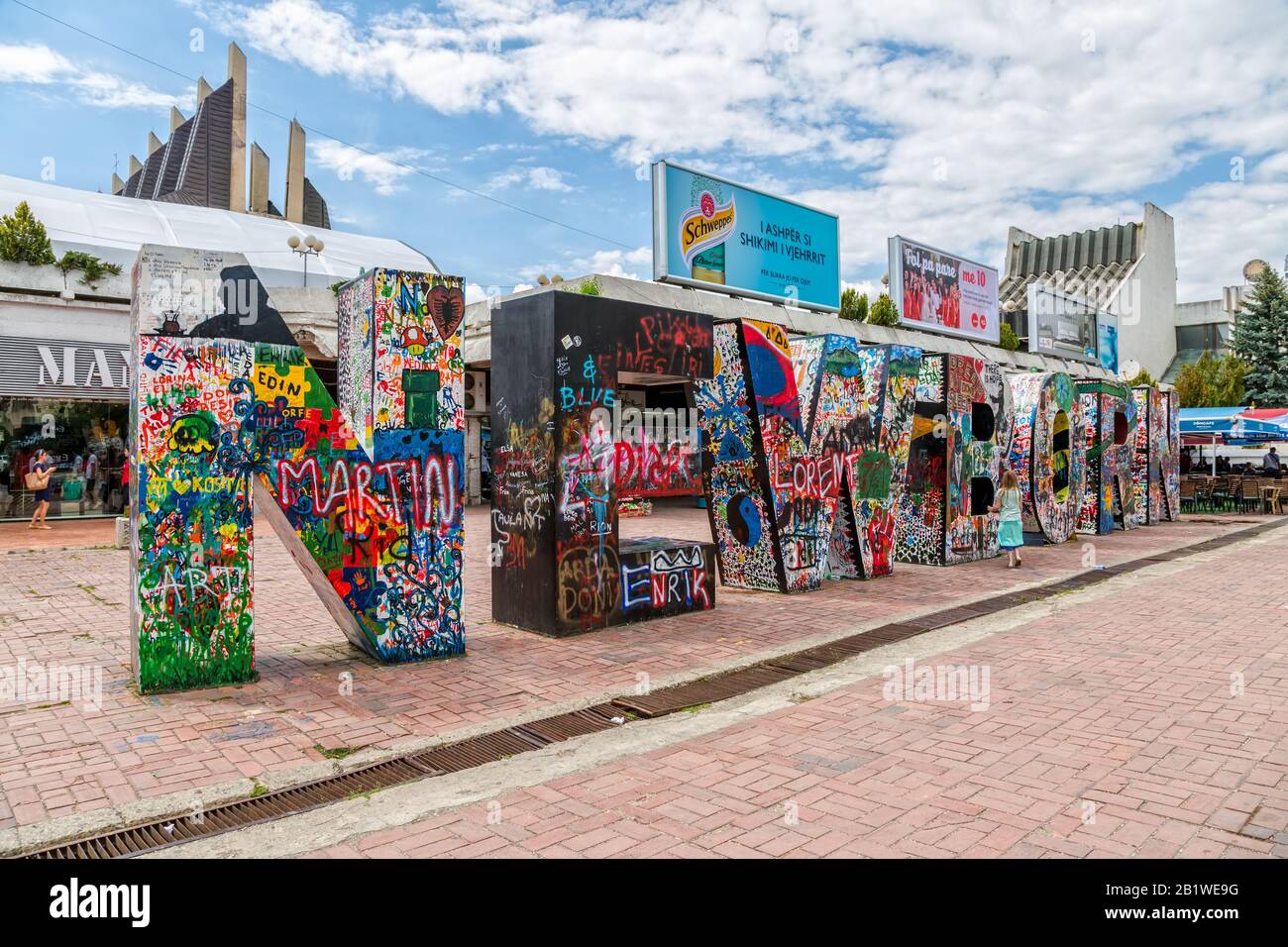 Newborn Monument in Pristina Stock Photo - Alamy