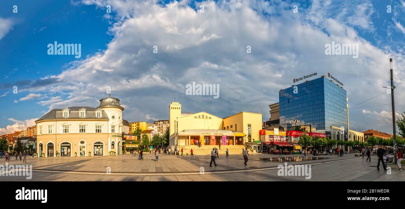 Scanderbeg Square Pristina panoramic Stock Photo - Alamy