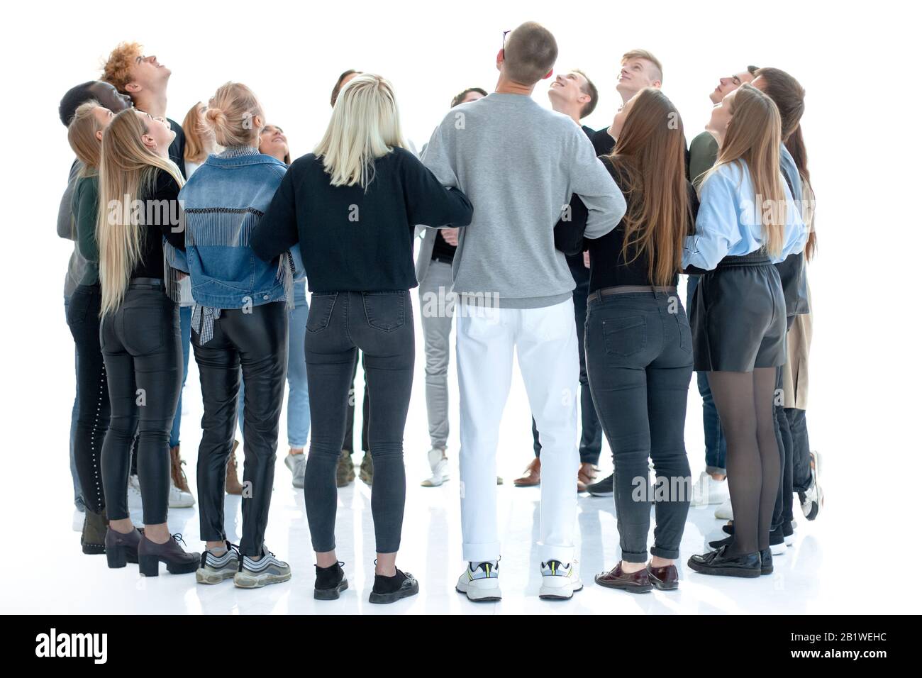 group of young people standing in a circle Stock Photo - Alamy