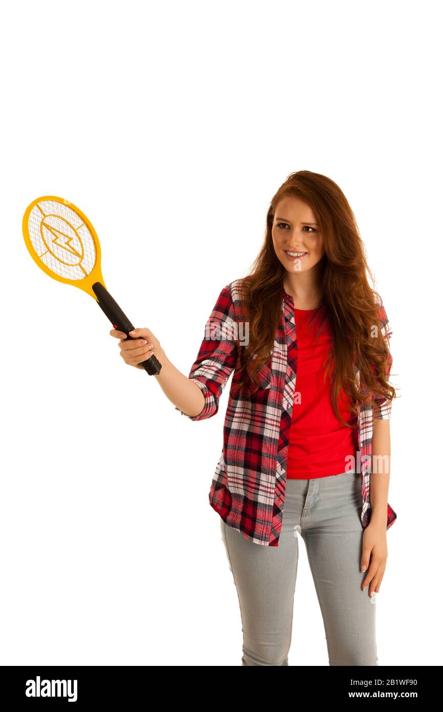 Woman fly swatter hi-res stock photography and images - Alamy