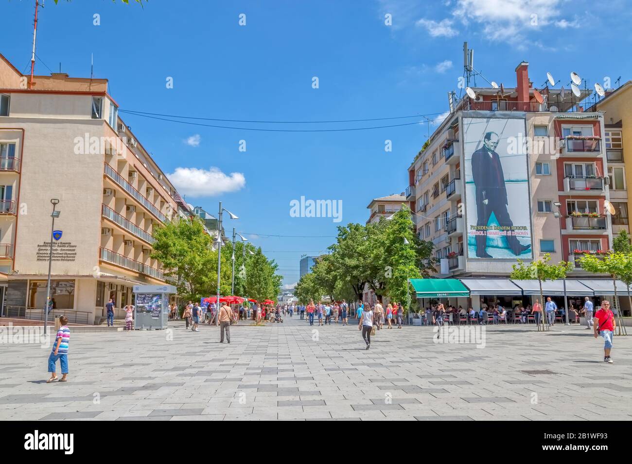 Mother Teresa street in Pristina Stock Photo - Alamy