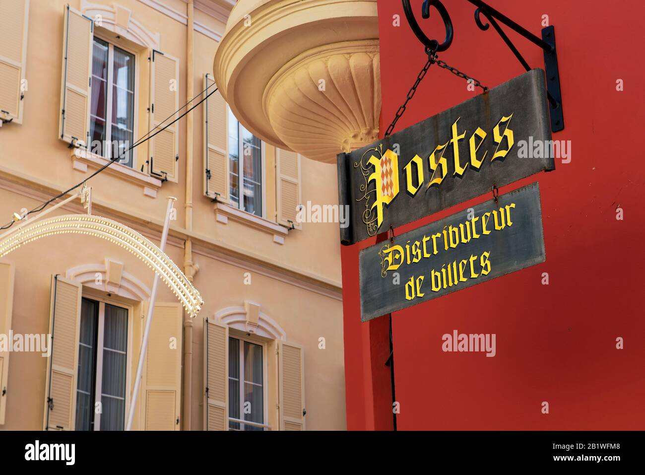 Monaco-Ville / Principality of Monaco - 31.08.2018: Historic post ...
