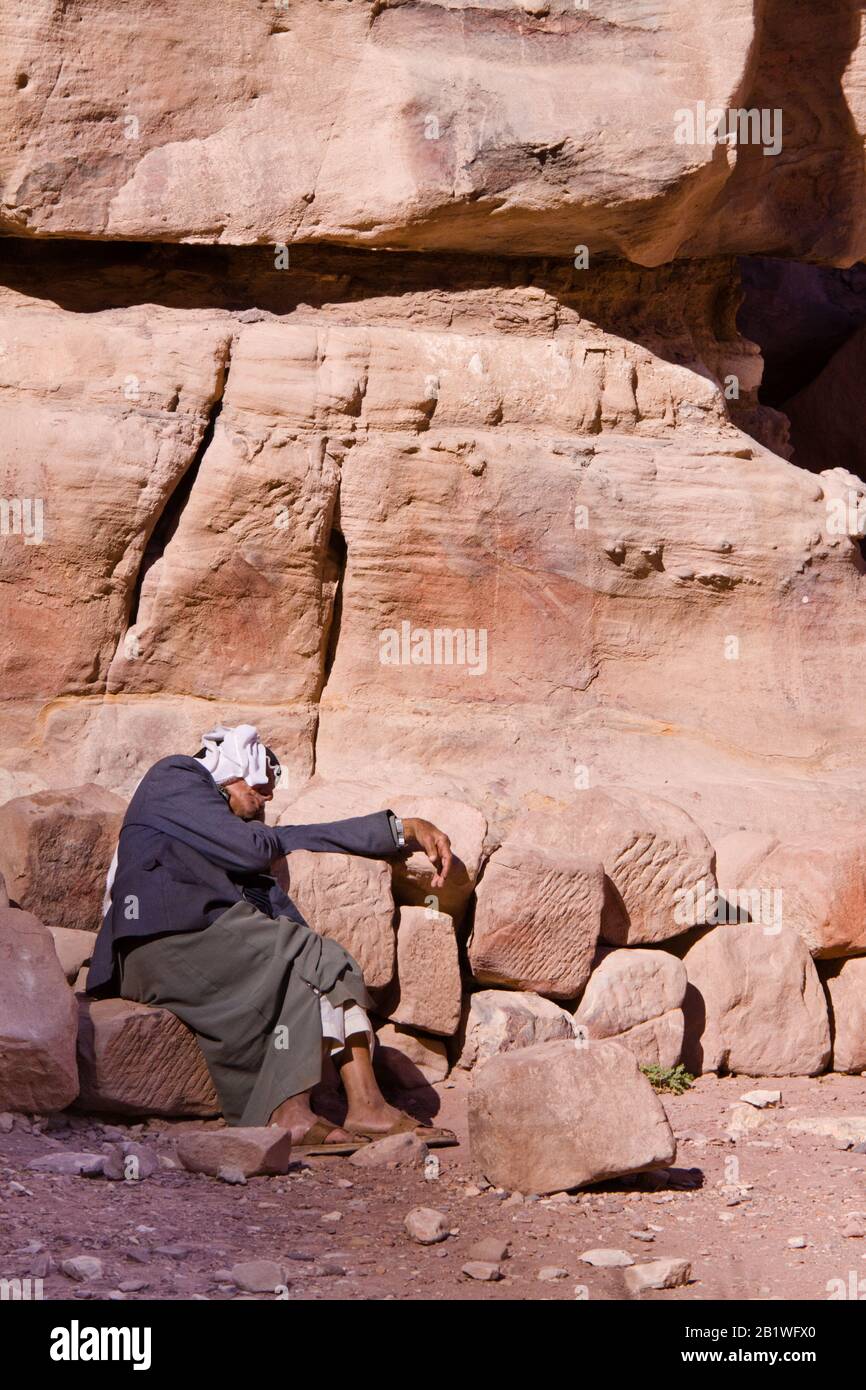 Bedouin sleeping in Petra - Jordan Stock Photo - Alamy