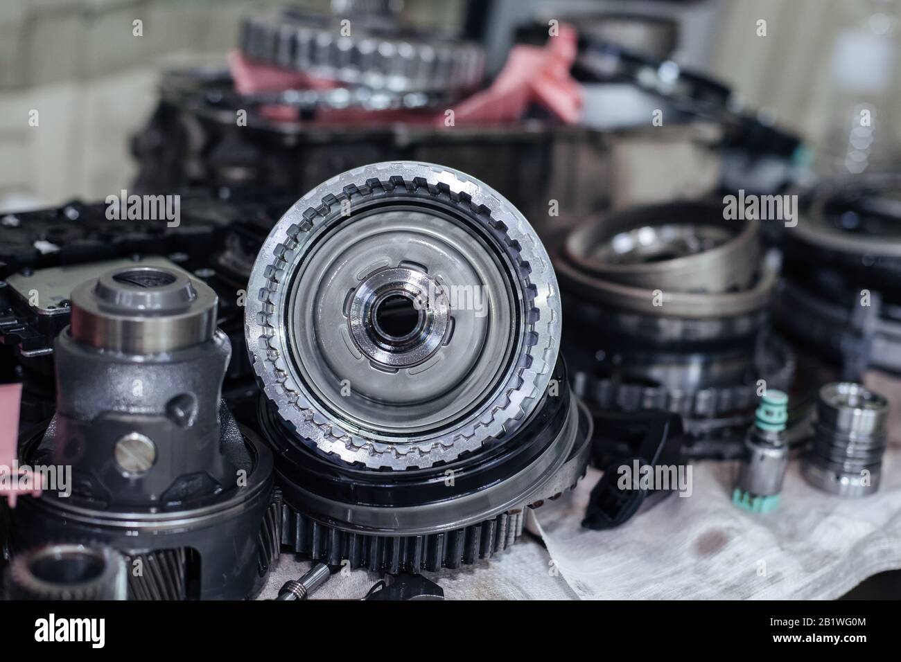 Details of a disassembled automatic transmission of a passenger car ...