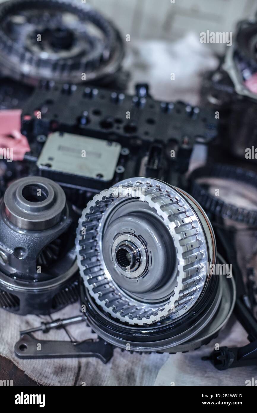 Details of a disassembled automatic transmission of a passenger car ...
