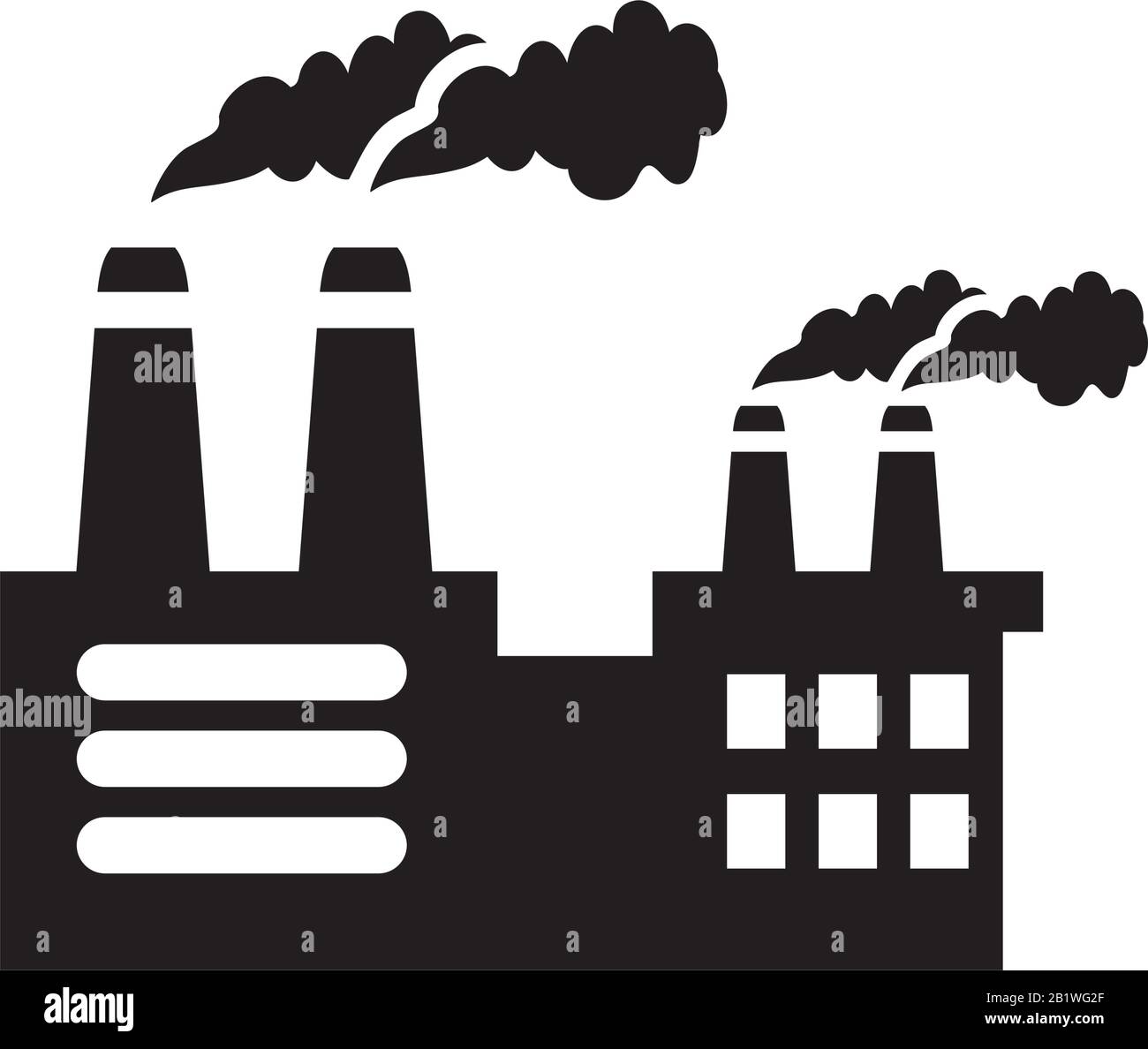 Factory eco power plants industrial icon template black color editable ...