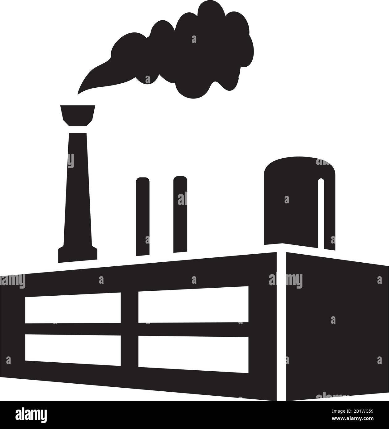 Factory eco power plants industrial icon template black color editable ...