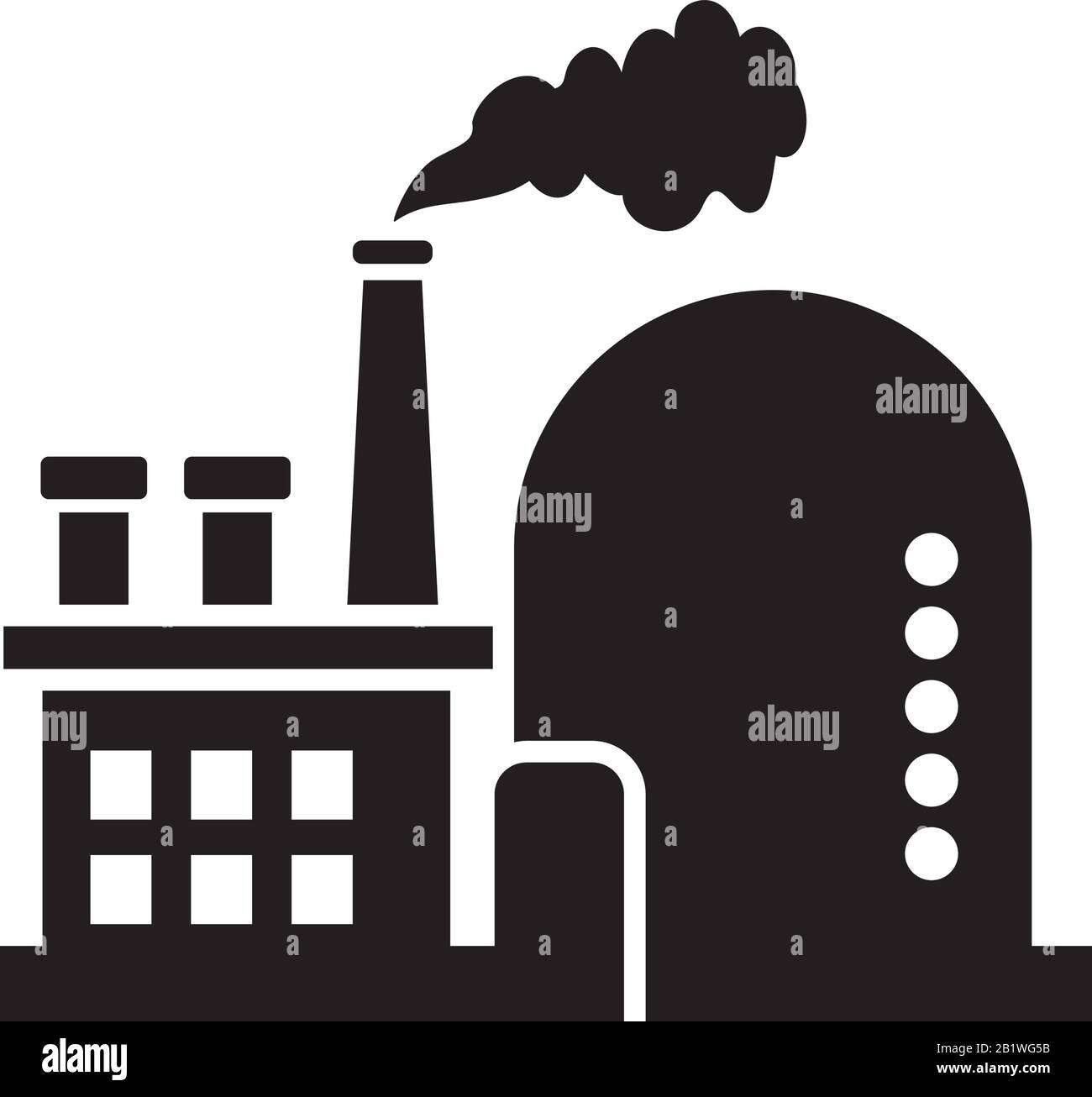 Factory eco power plants industrial icon template black color editable ...