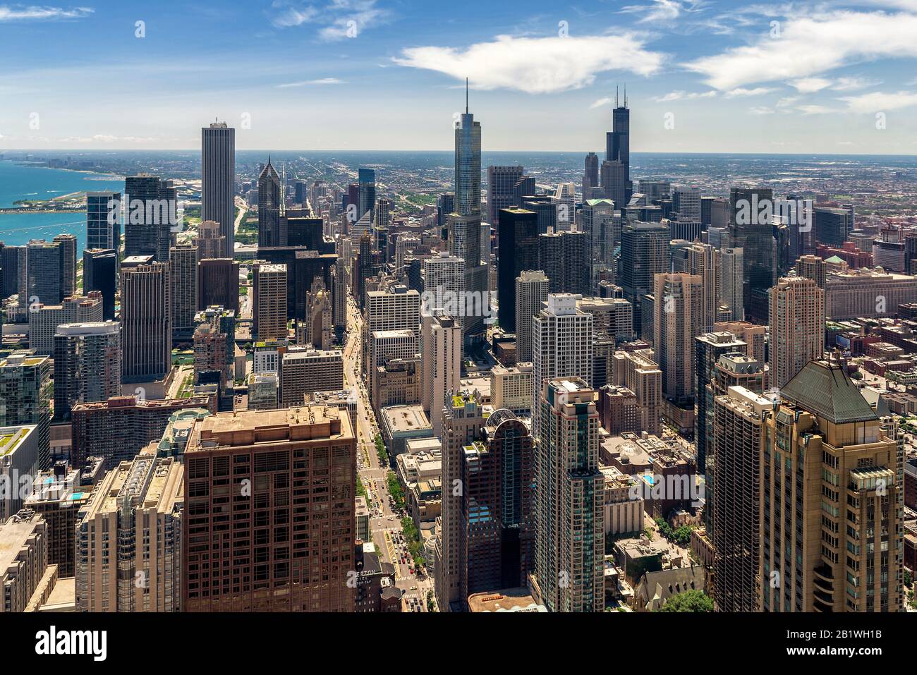 City of Chicago, Illinois, USA: Panorama of Chicago downtown Stock ...