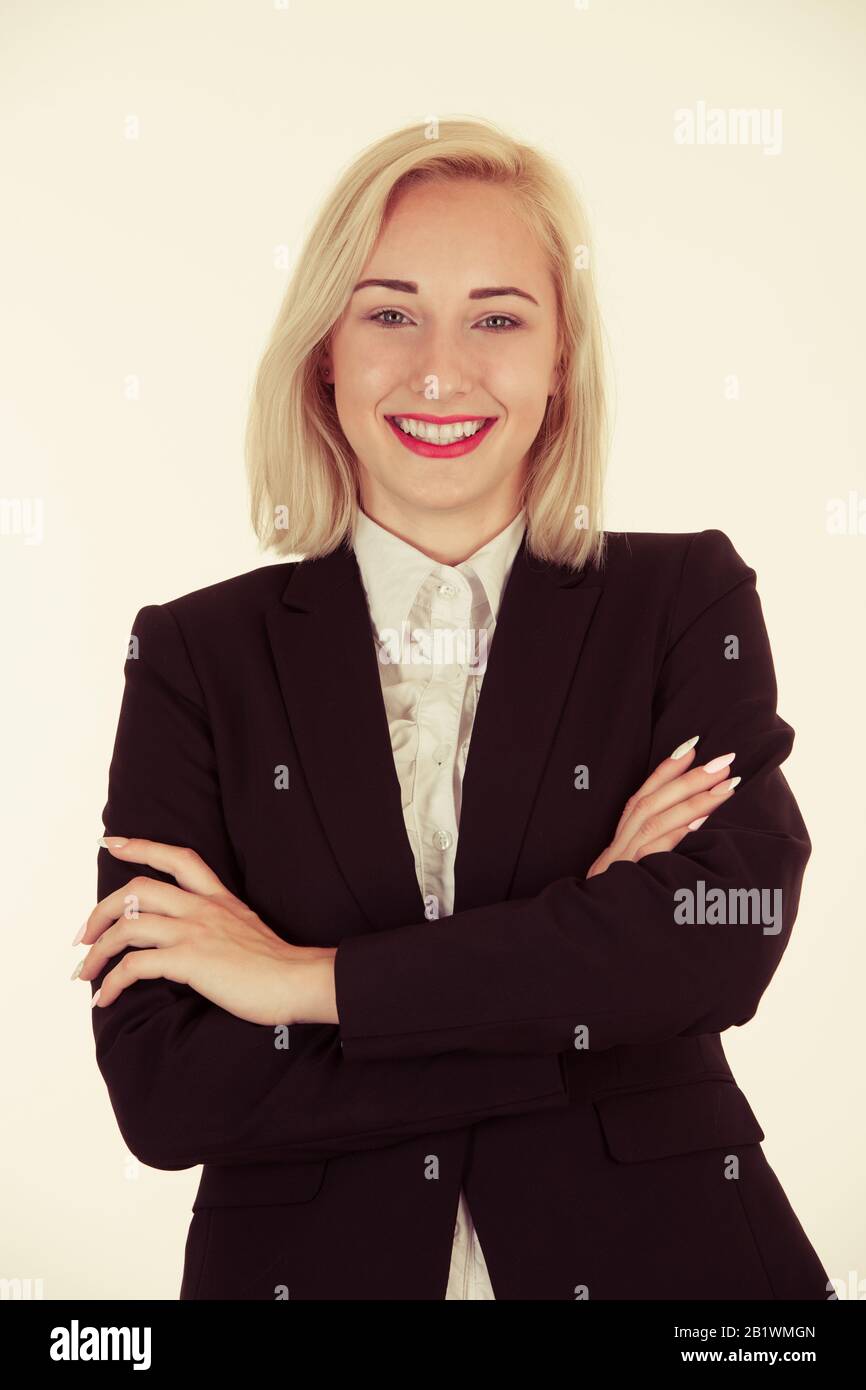 attractive ceo - corporate portrait of a beautiful blond business woman ...