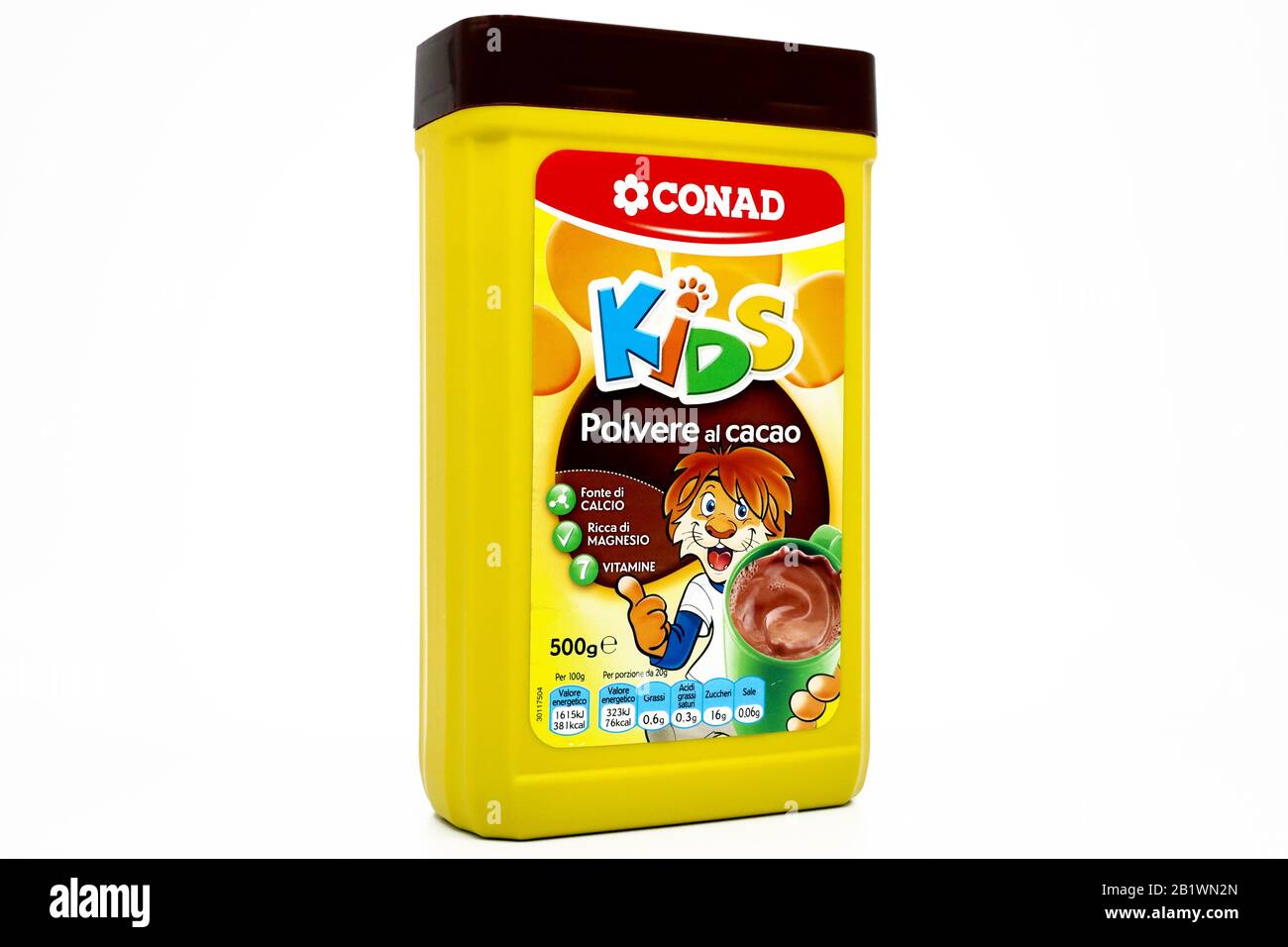CONAD KIDS Instant Chocolate Cocoa Drink Powder Stock Photo - Alamy