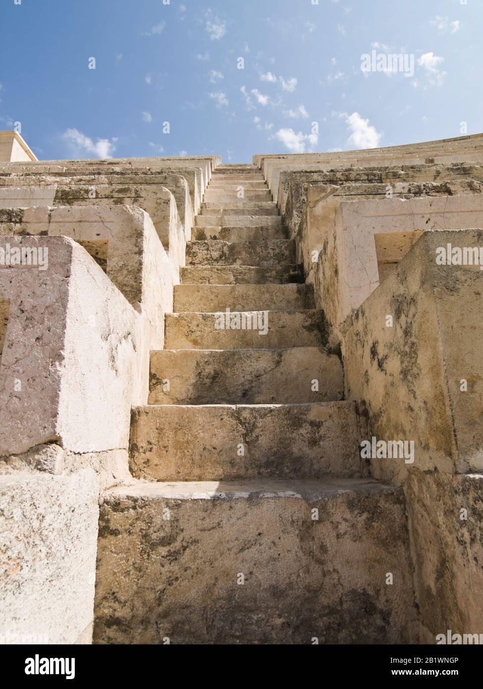 Stairs to the sky. Detail of Roman amphitheater in Amman, Jordan Stock ...