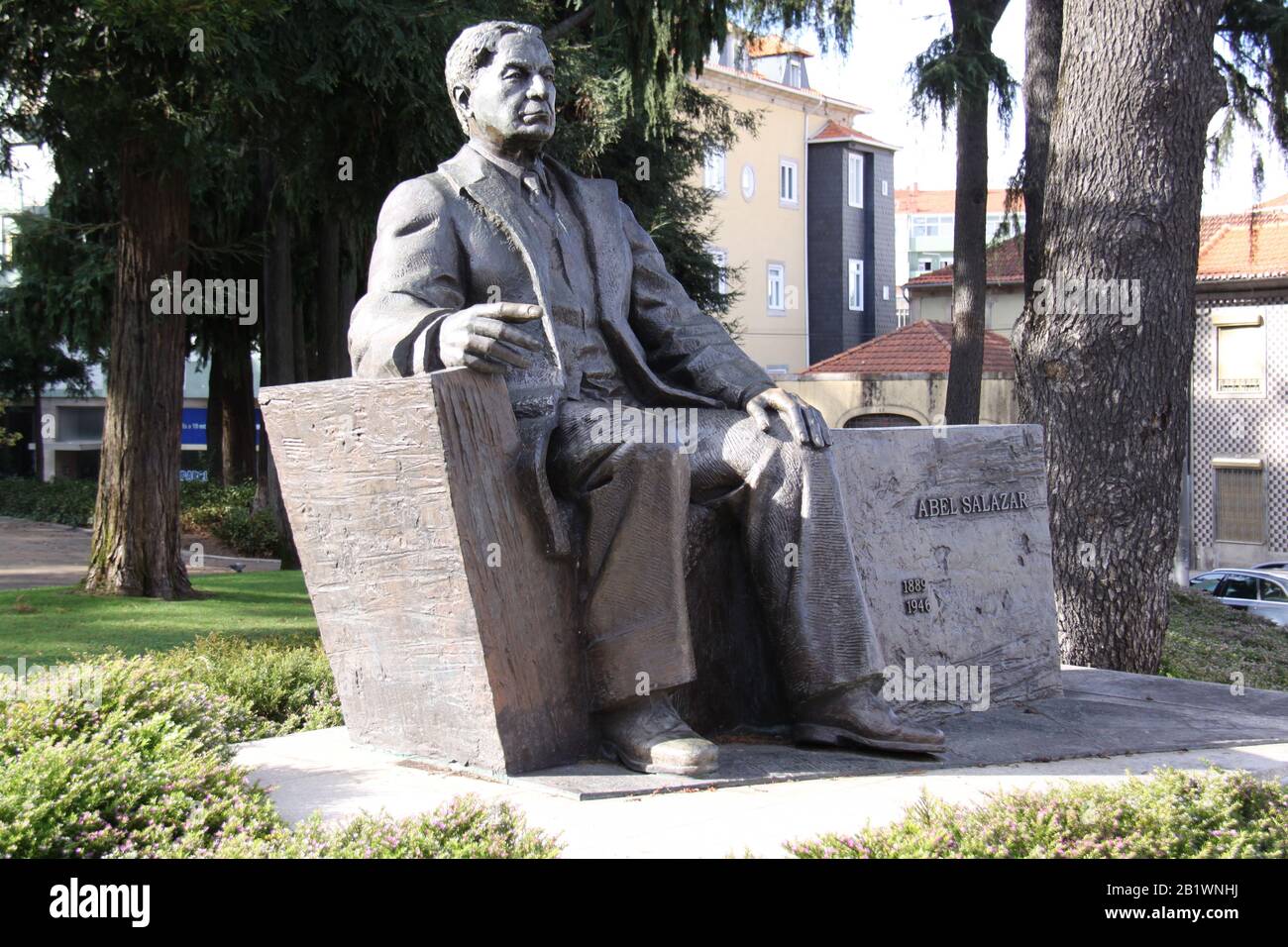 Bronze statue of Abel Salazar (Portuguese scientist) 1889-1946 situated ...
