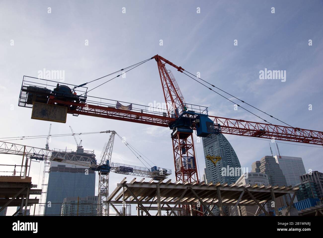 Cranes over the construction site Stock Photo - Alamy