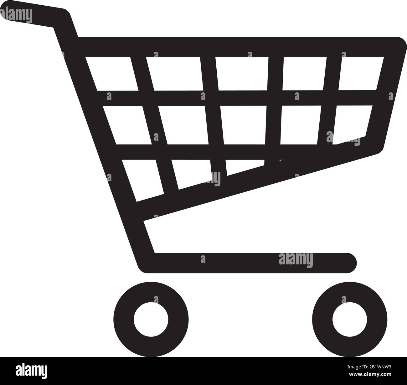 Add to shopping cart icon template black color editable. Trolley thin ...