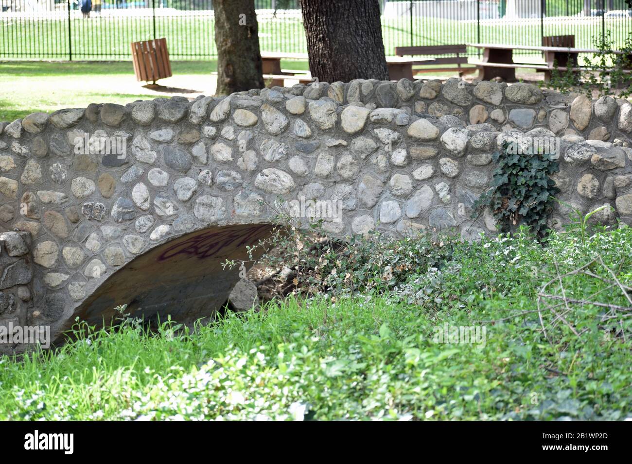 Rock Bridge over Stream Bed Stock Photo - Alamy