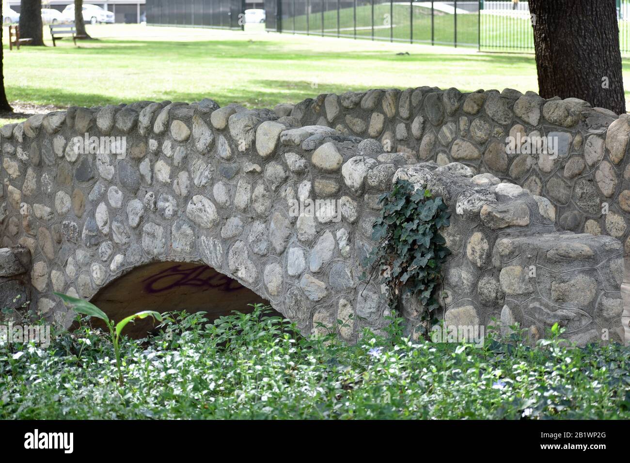 Rock Bridge over Stream Bed Stock Photo - Alamy