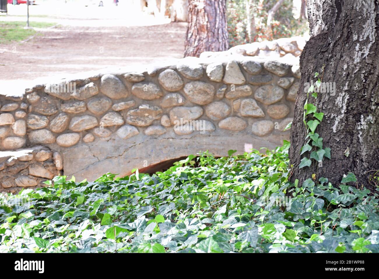 Rock Bridge over Stream Bed Stock Photo - Alamy