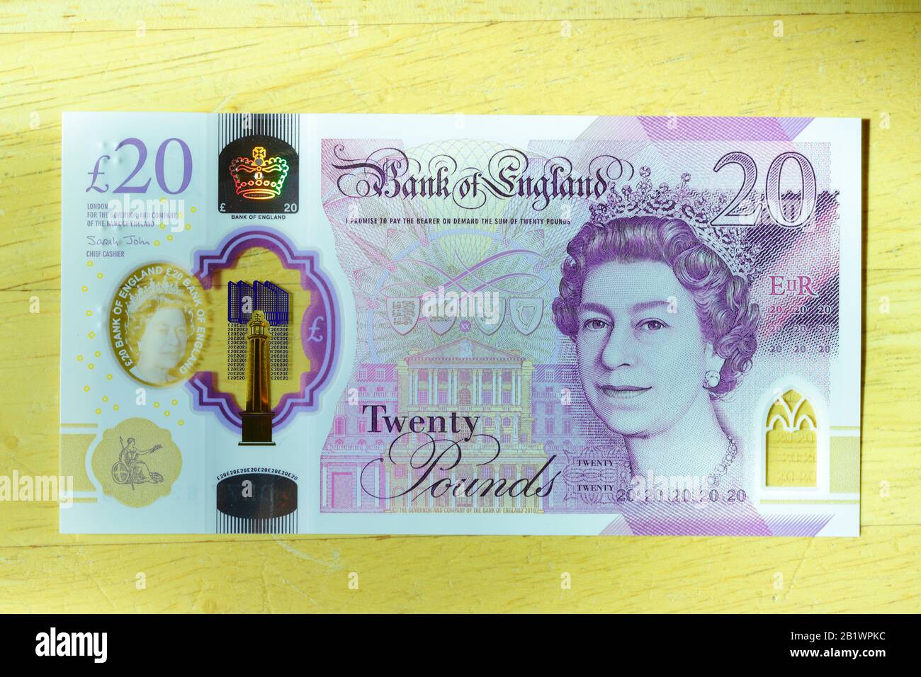 The new polymer £20 note that was released in the UK on 20th February ...