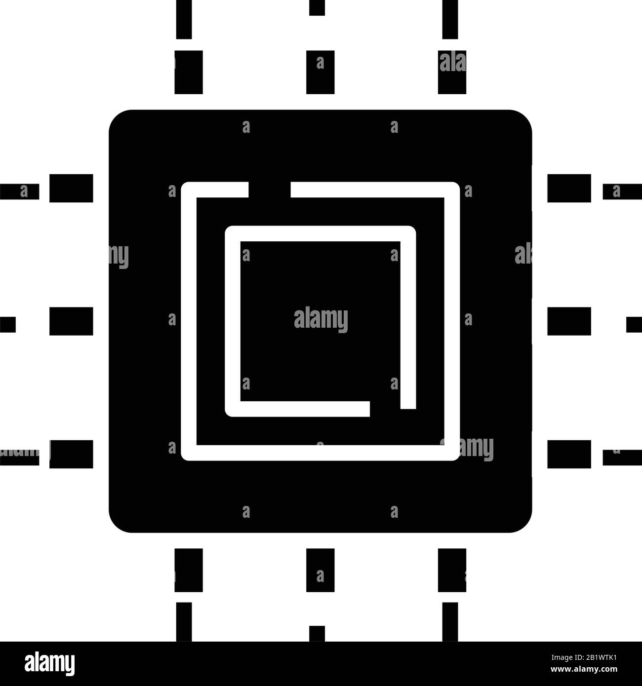 Cpu black icon, concept illustration, vector flat symbol, glyph sign ...