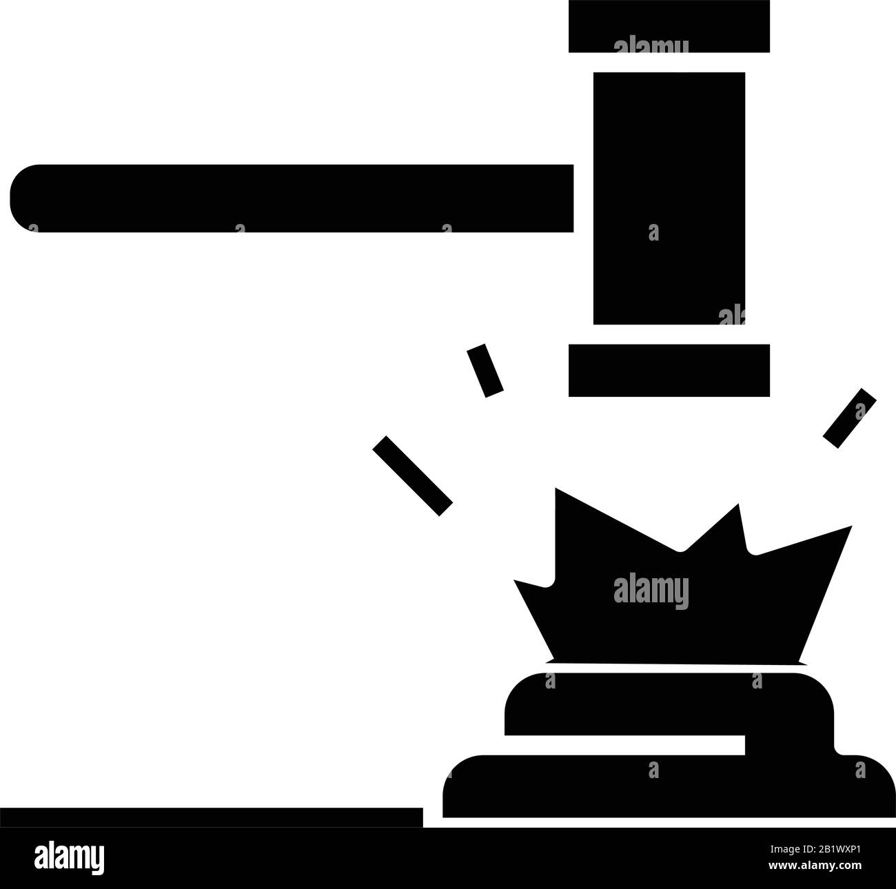 Court judgment black icon, concept illustration, vector flat symbol ...