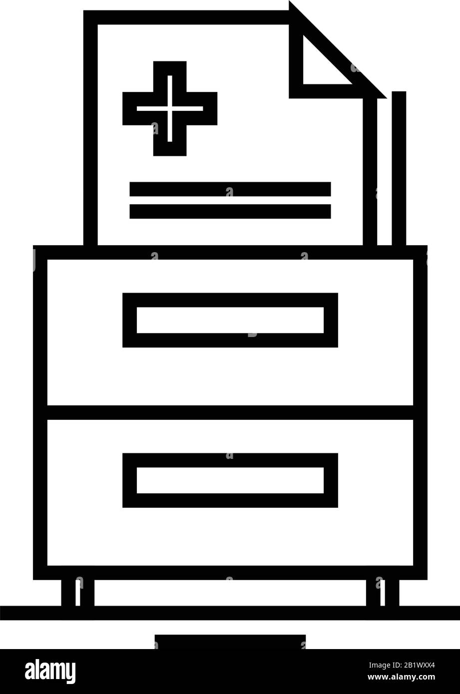 Medicine reports line icon, concept sign, outline vector illustration ...
