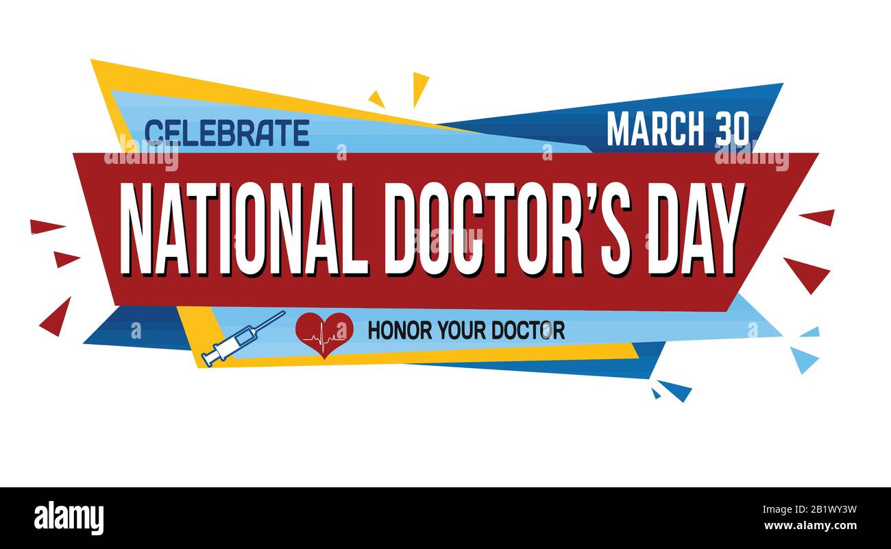 National doctor's day banner design on white background, vector ...