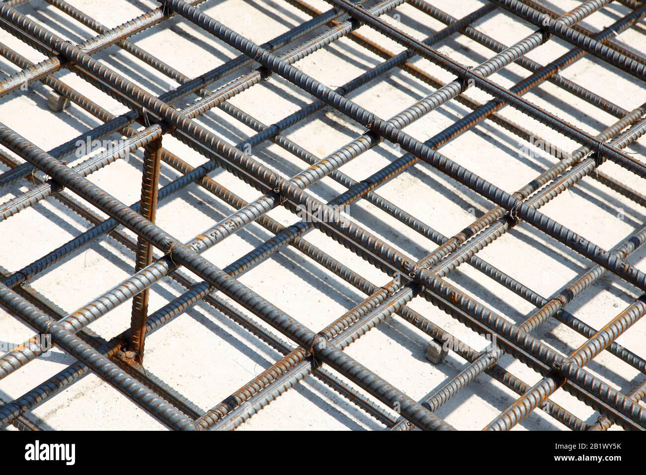 Steel grid on the construction site Stock Photo - Alamy