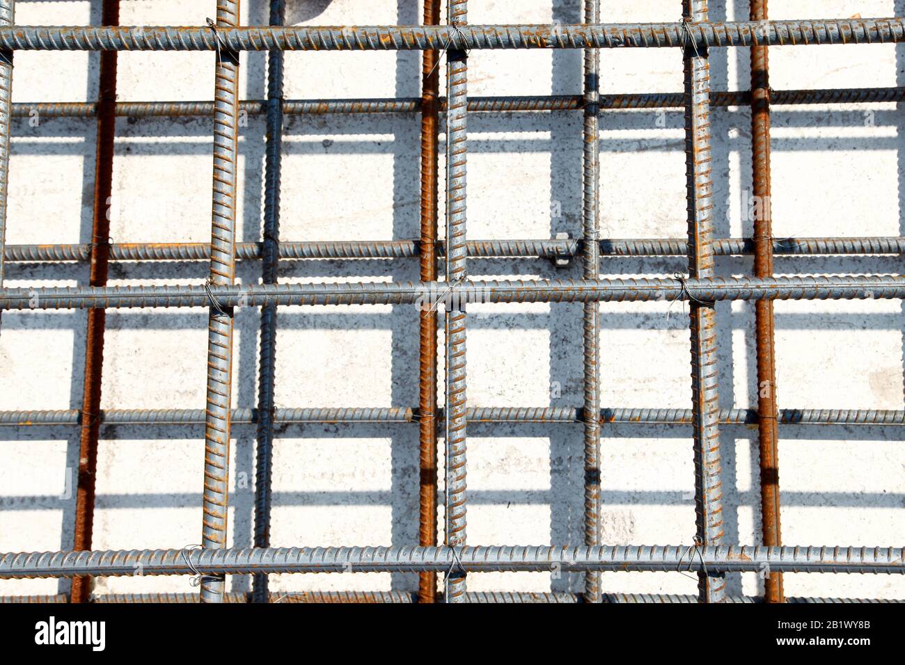 Steel grid on the construction site Stock Photo - Alamy