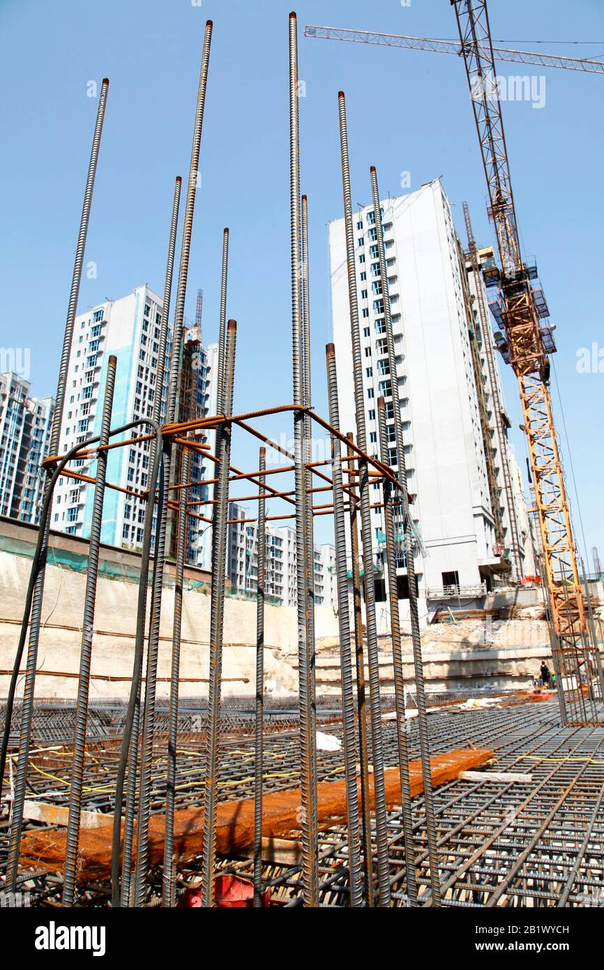 Urban construction buildings foundation Stock Photo - Alamy