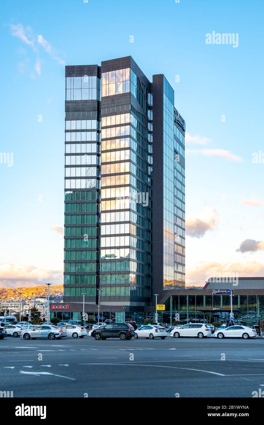 Tbilisi, Georgia - January 20, 2020: Radisson Blu luxury hotel ...