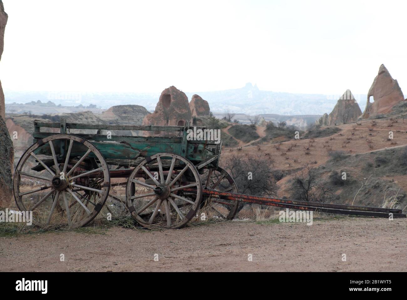 Rustic wagon in rural turkey Stock Photo - Alamy
