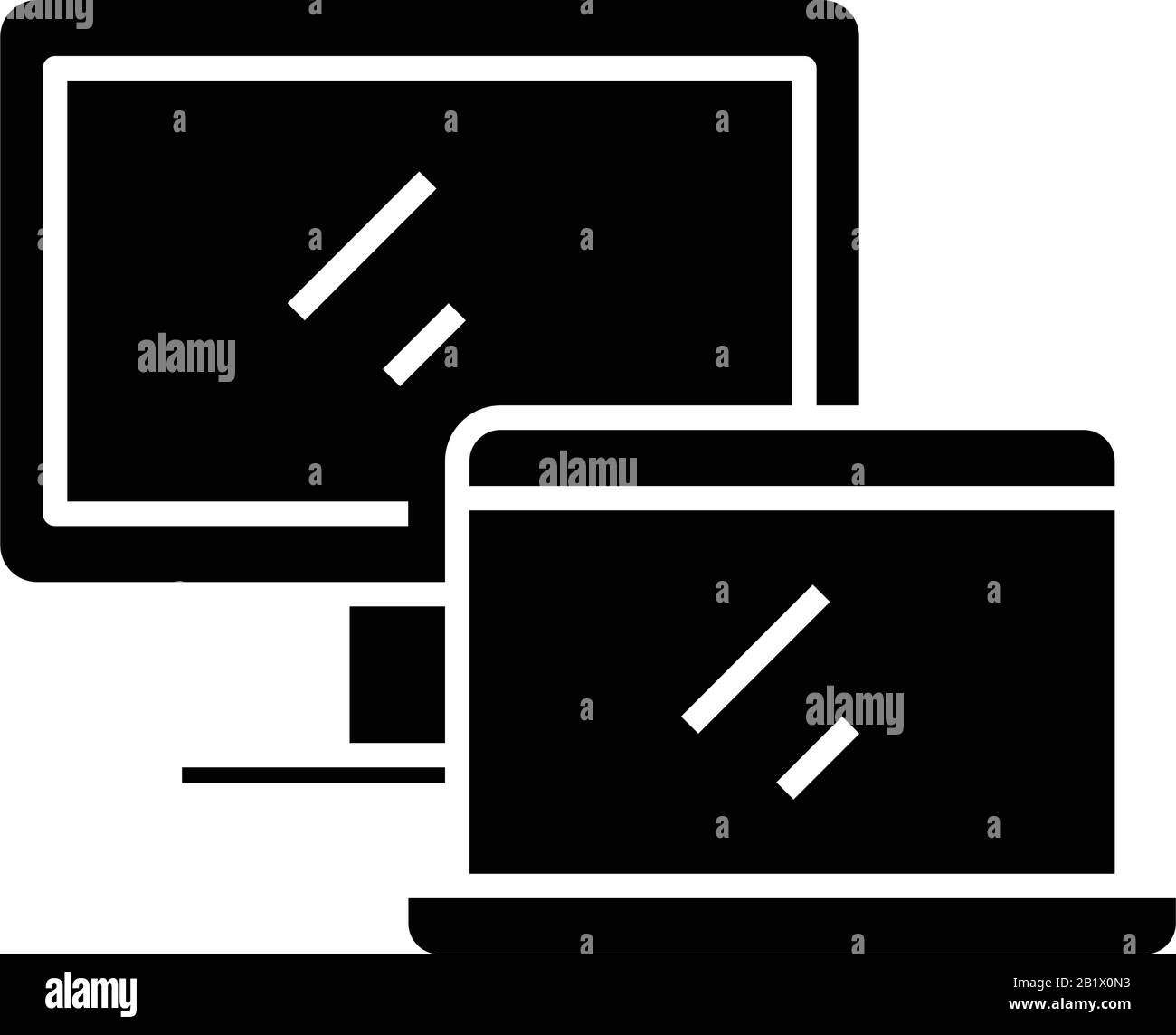 Computer black icon, concept illustration, vector flat symbol, glyph ...