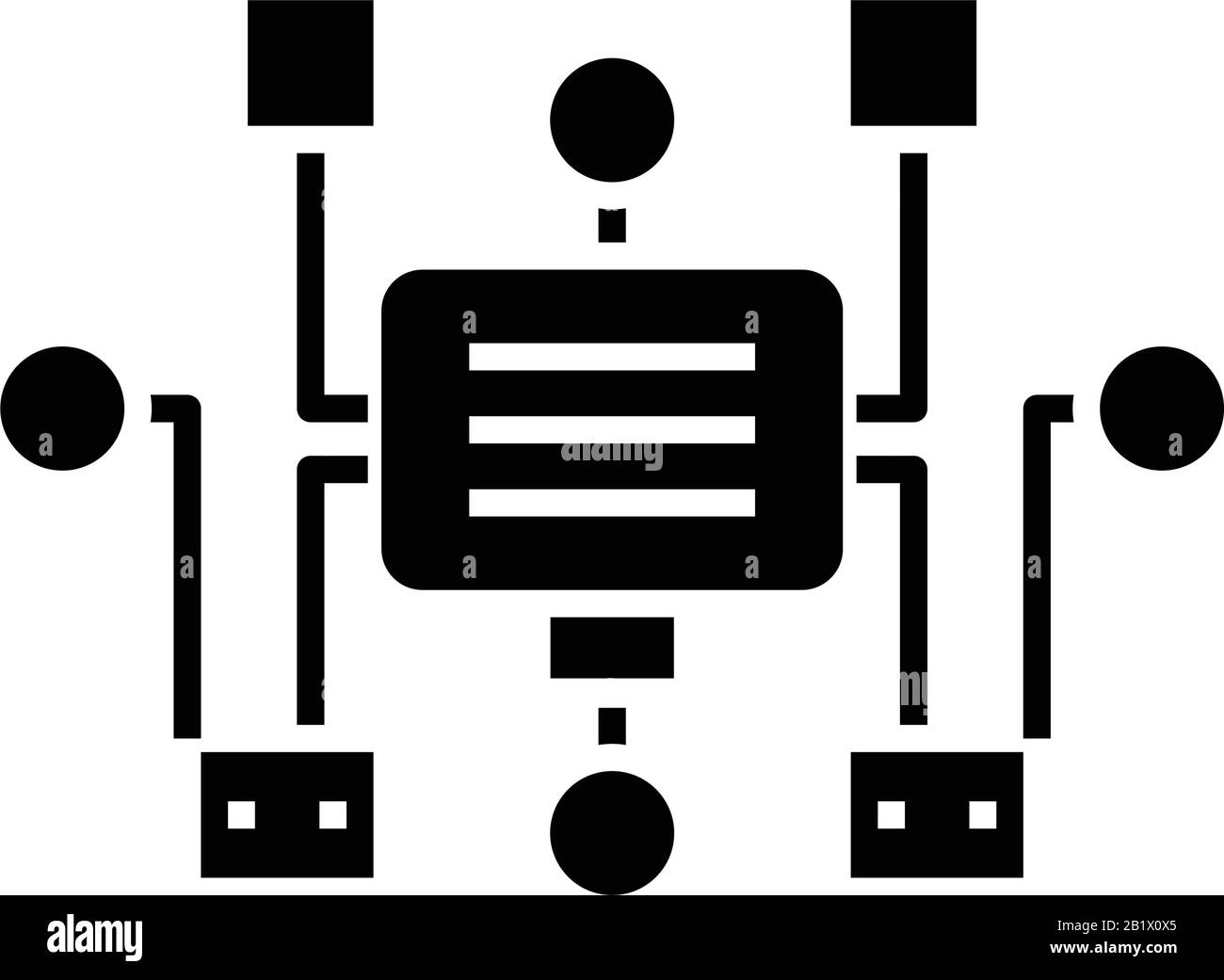 Connection black icon, concept illustration, vector flat symbol, glyph ...