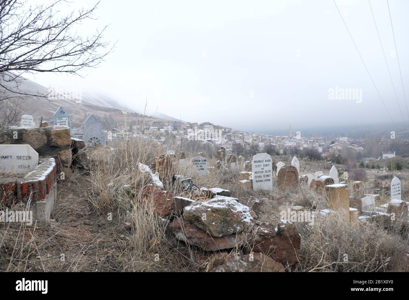Turkish hillside cemetery Stock Photo - Alamy