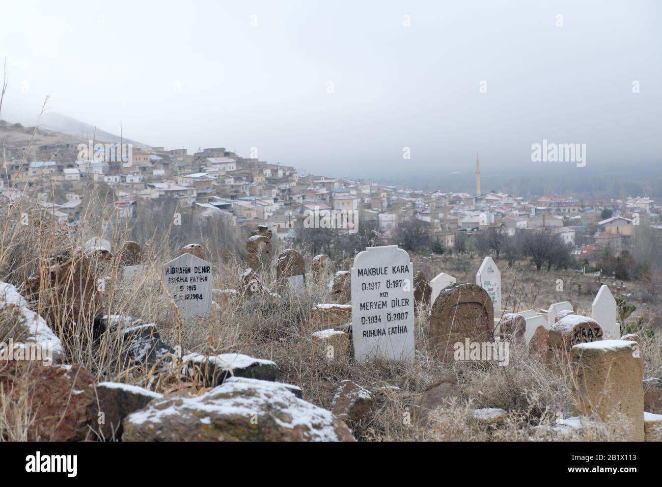 Turkish hillside cemetery Stock Photo - Alamy