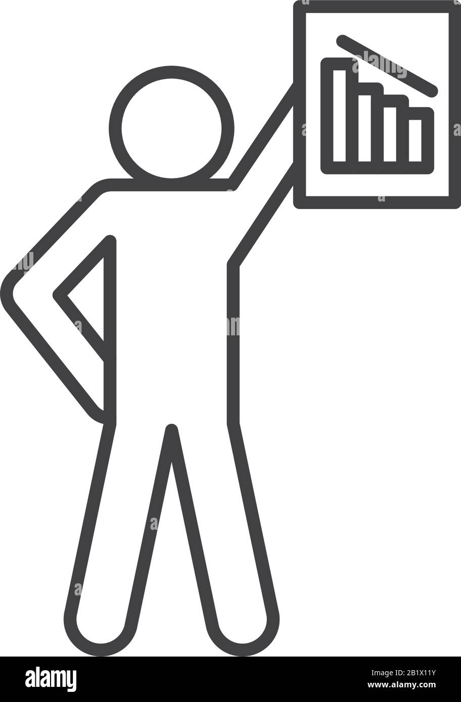 Avatar with infographic board line style icon design of Person profile ...