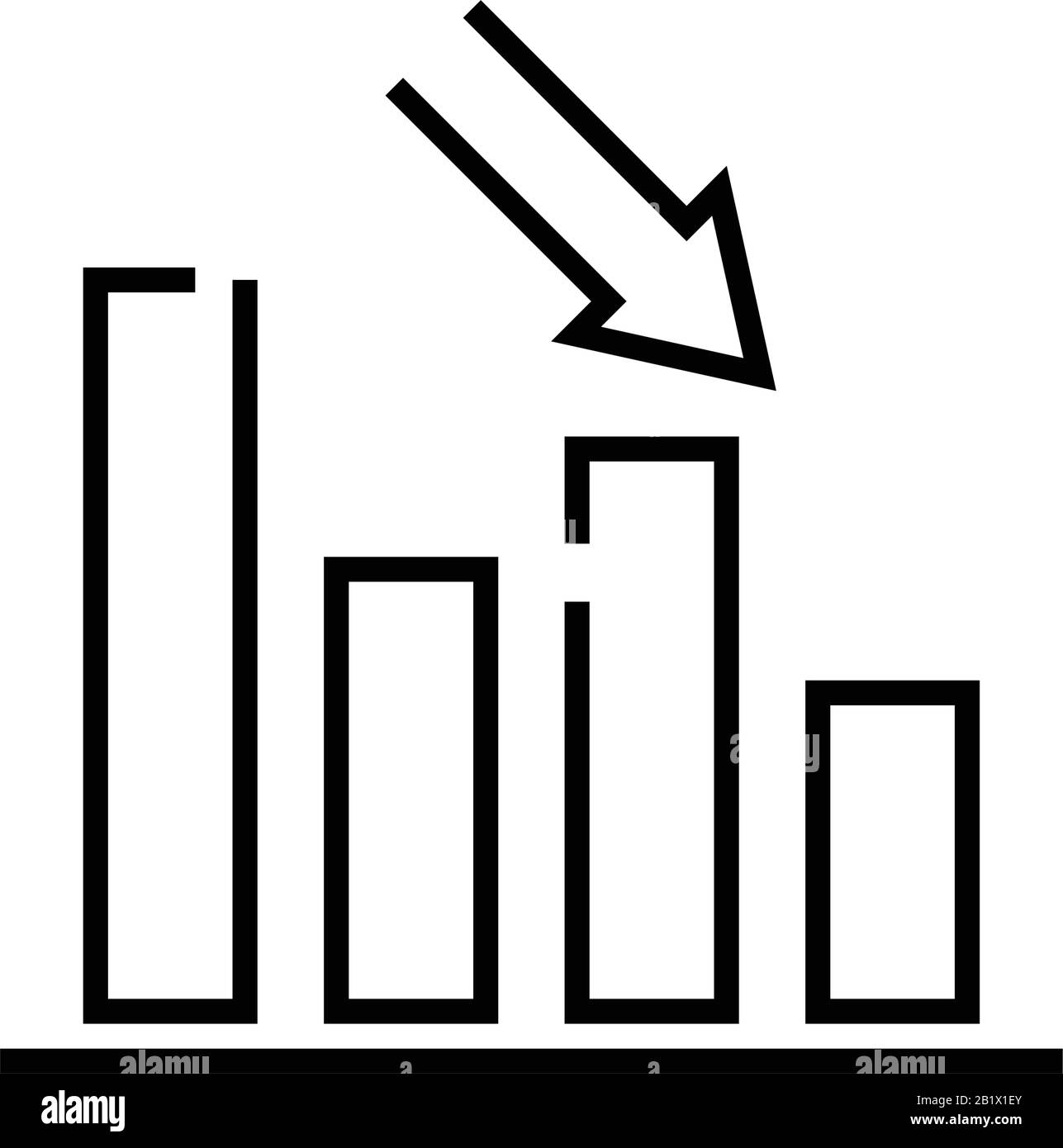 Loss chart line icon, concept sign, outline vector illustration, linear ...