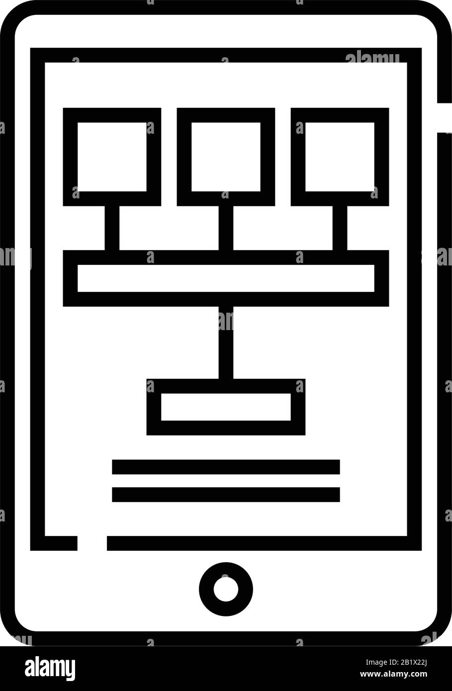 Logical linking line icon, concept sign, outline vector illustration ...